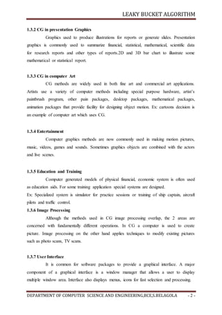 Mini Project final report on " LEAKY BUCKET ALGORITHM " | PDF