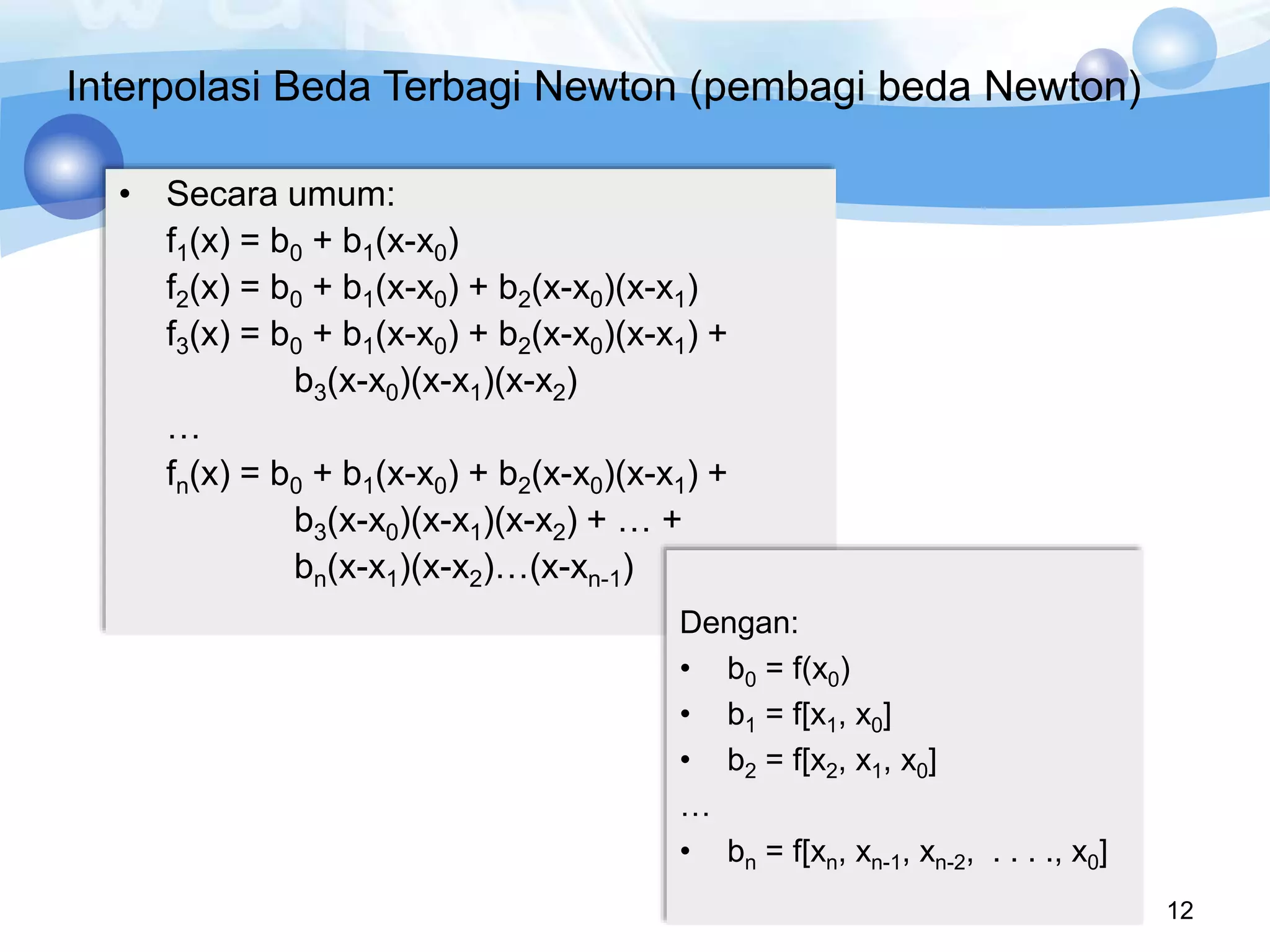 6. interpolasi polynomial newton | PPTX