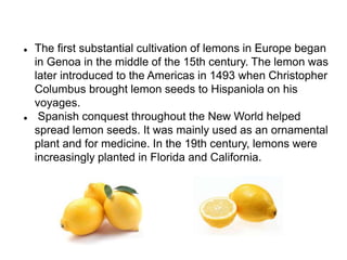 History of lemon, variaties, taste and aroma | PPT