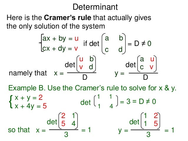 6.5 determinant x
