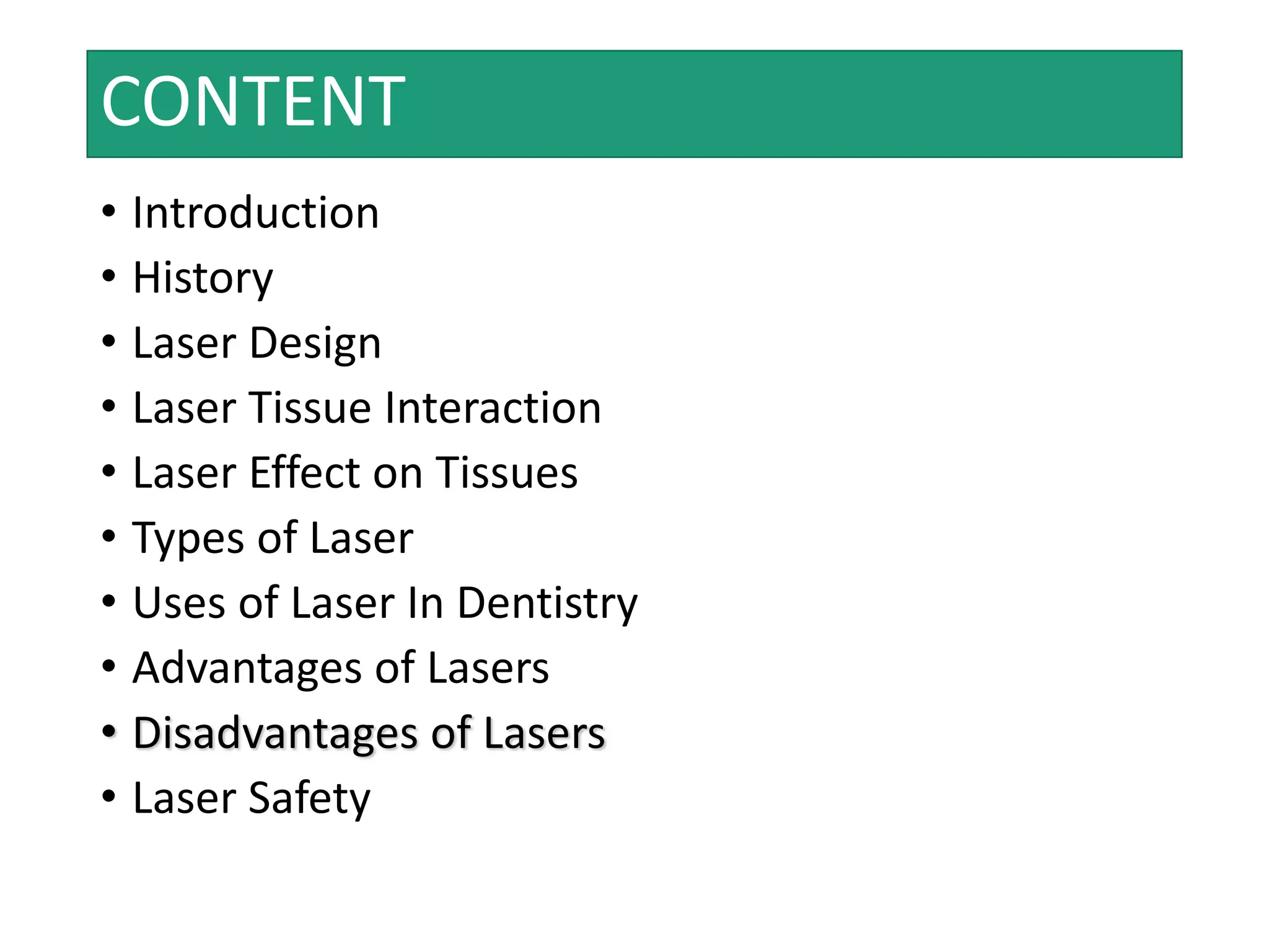 LASER IN DENTISTRY | PPTX