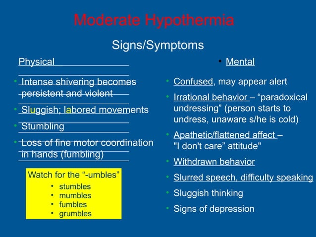 Cold Related Injuries. Hypothermia, Frostbite & Trench foot | PPT ...