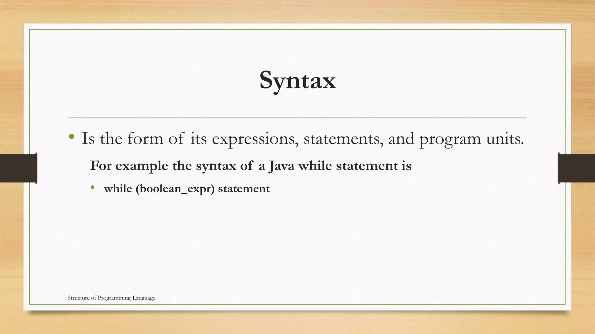 6. describing syntax and semantics | PPTX