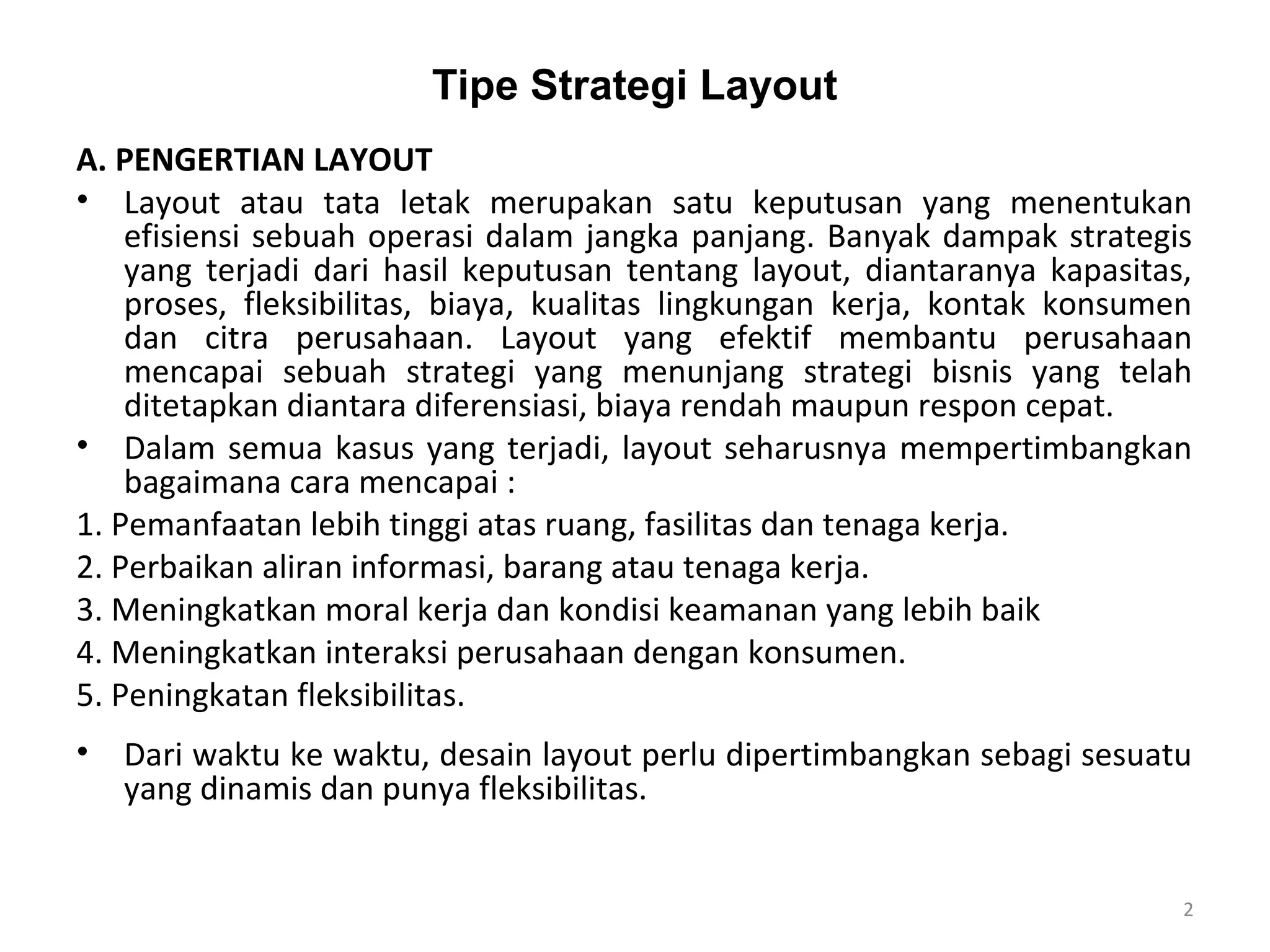 tipe strategi layout | PPT