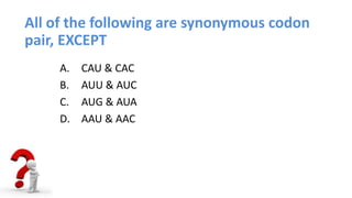Genetic code - with YouTube video | PPTX | Genetics | Science