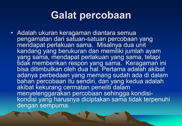 6. satuan percobaan, dan percobaan satu faktor | PDF