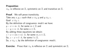 6.2 Reflexivity, symmetry and transitivity (handout) | PPT