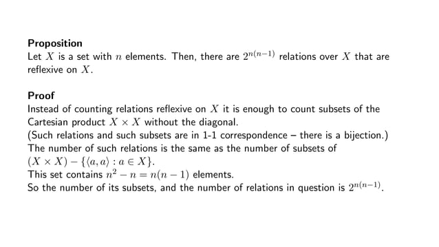 6.2 Reflexivity, symmetry and transitivity (handout) | PPT | Free Download