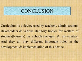 role of students in curriculum | PPTX