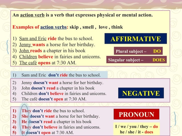 Action Verbs ( Present) | PPT