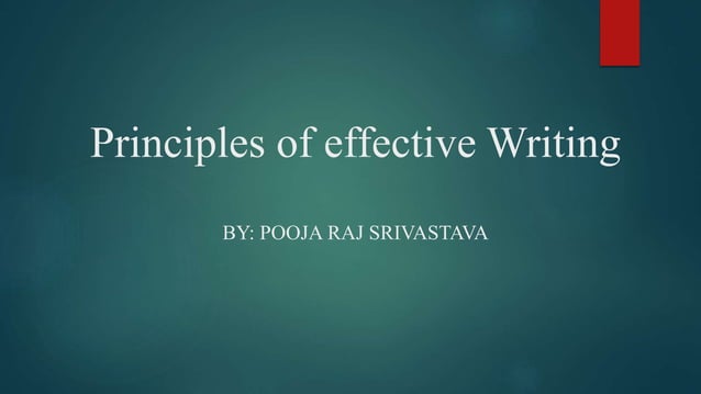principles of effective writing | PPTX