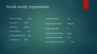 principles of effective writing | PPTX