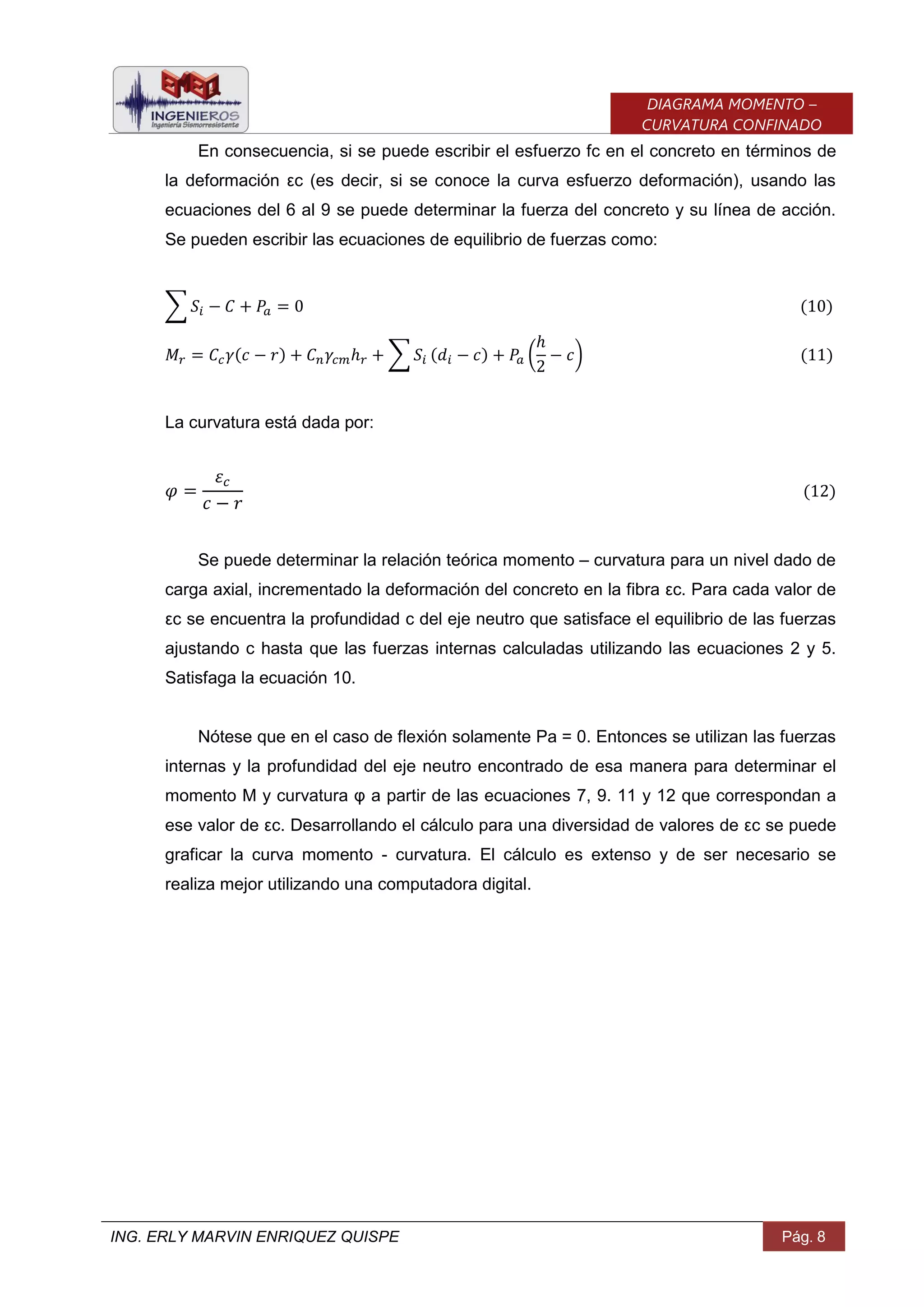 6. diagrama momento curvatura confinado | PDF