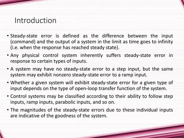 6. steady state error | PDF | Physics | Science