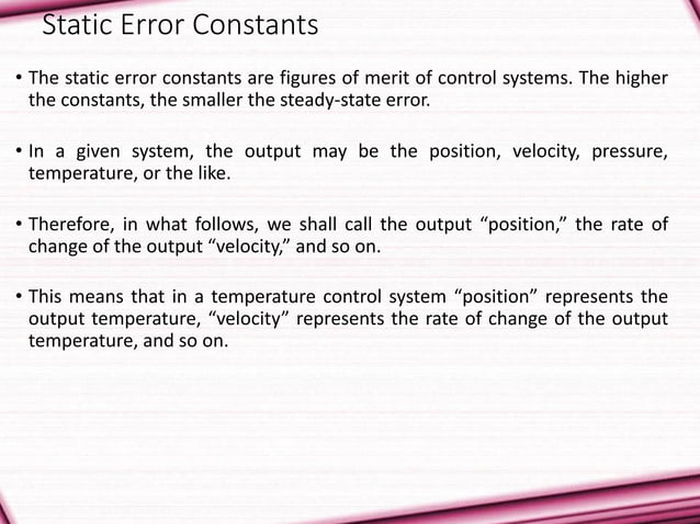 6. steady state error | PDF | Physics | Science