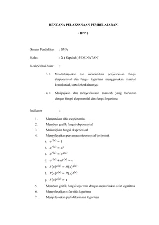 RANCANGAN PELAKSANAAN PEMBELAJARAN | PDF