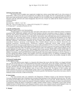 Facial Acne Therapy by Using Pumpkin Seed Oil with Its Physicochemical Properties | PDF