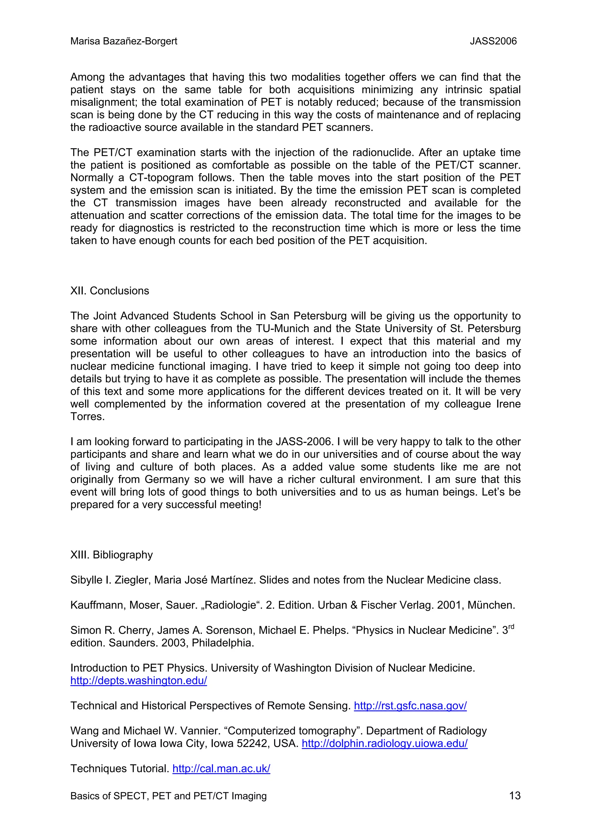 Basics of SPECT, PET and PET/CT imaging | PDF