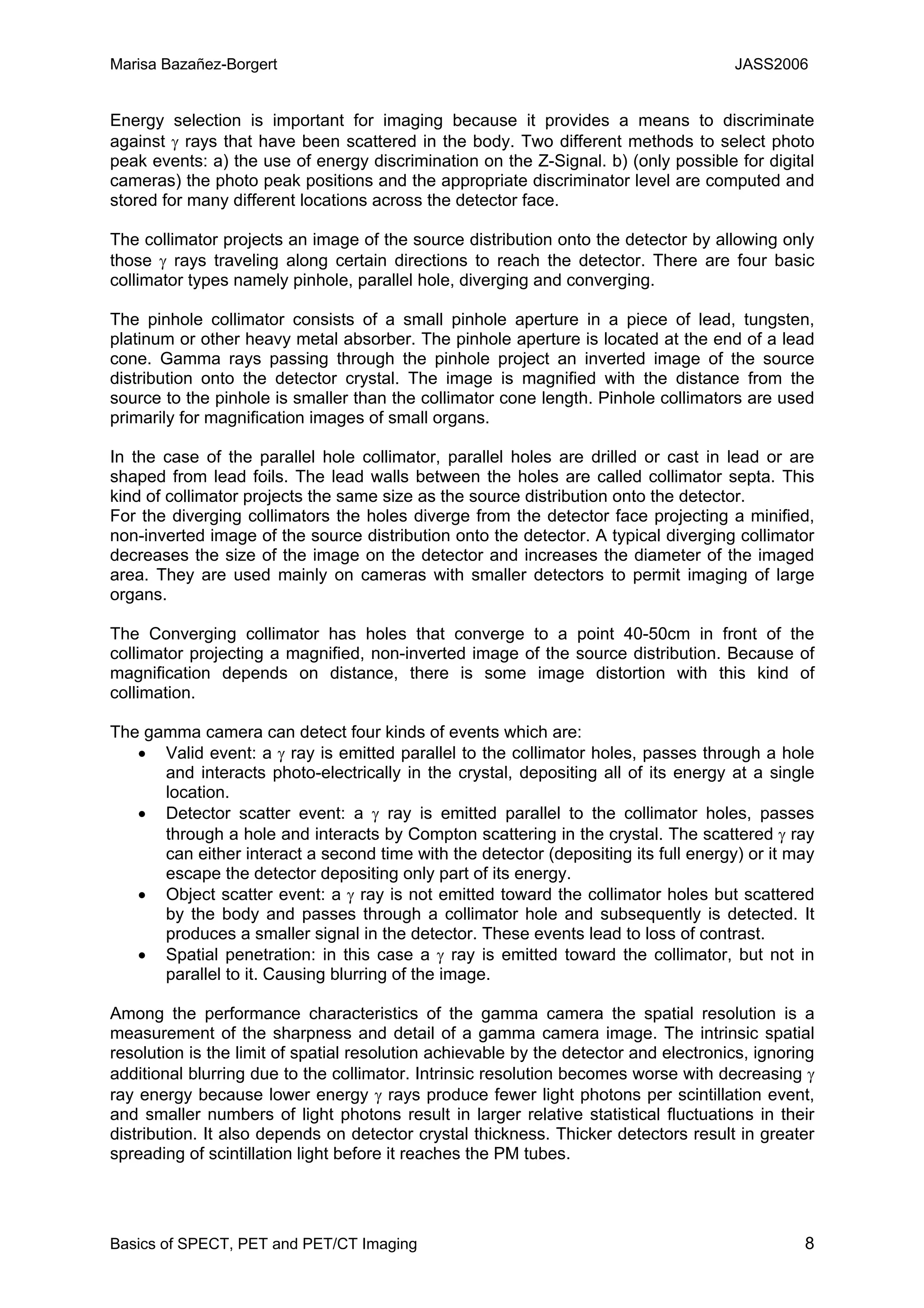 Basics of SPECT, PET and PET/CT imaging | PDF