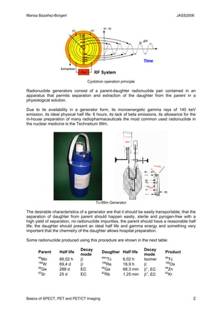 Basics of SPECT, PET and PET/CT imaging | PDF
