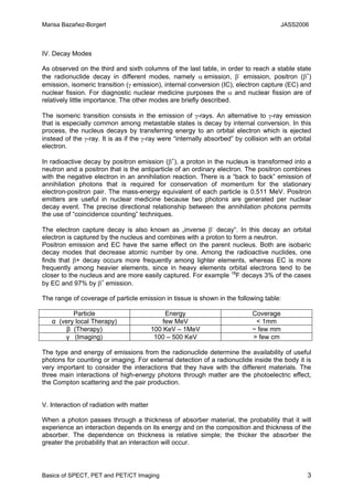 Basics of SPECT, PET and PET/CT imaging | PDF