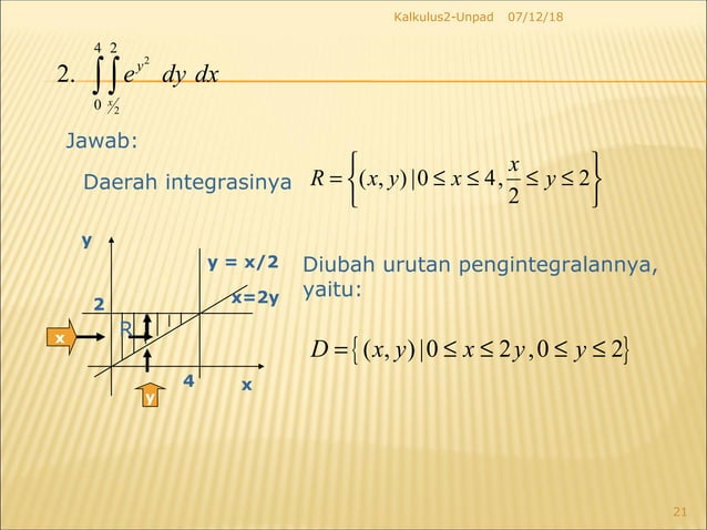 Integral Lipat Dua ( Kalkulus 2 ) | PPS
