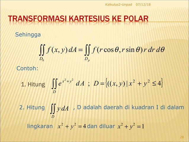Integral Lipat Dua ( Kalkulus 2 ) | PPS