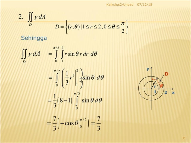 Integral Lipat Dua ( Kalkulus 2 ) | PPS