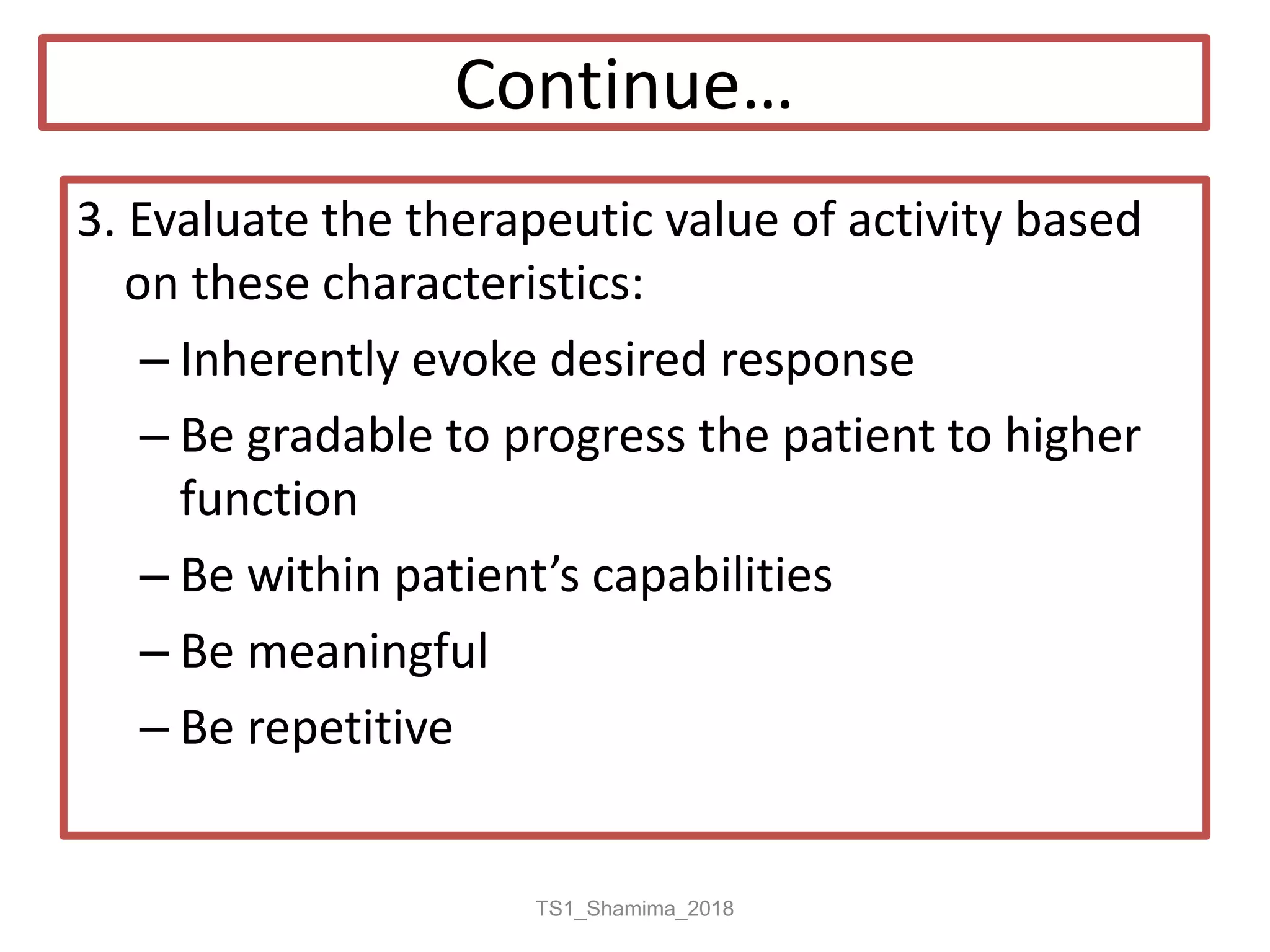 activity analysis in occupational therapy | PPTX