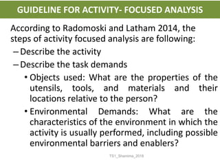 activity analysis in occupational therapy | PPTX