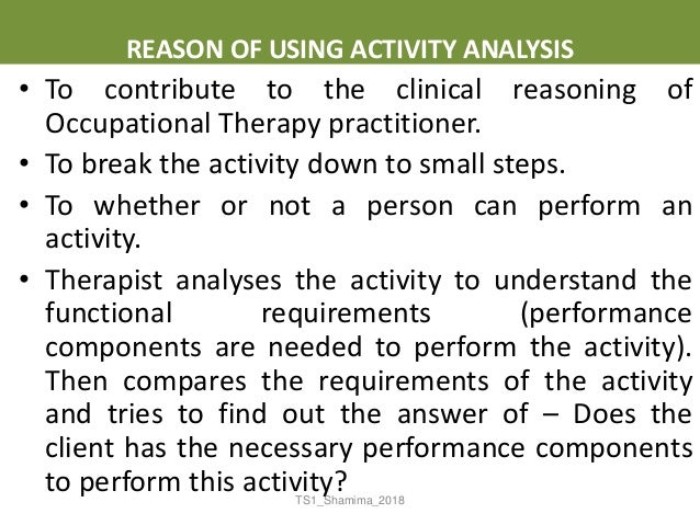 activity analysis in occupational therapy