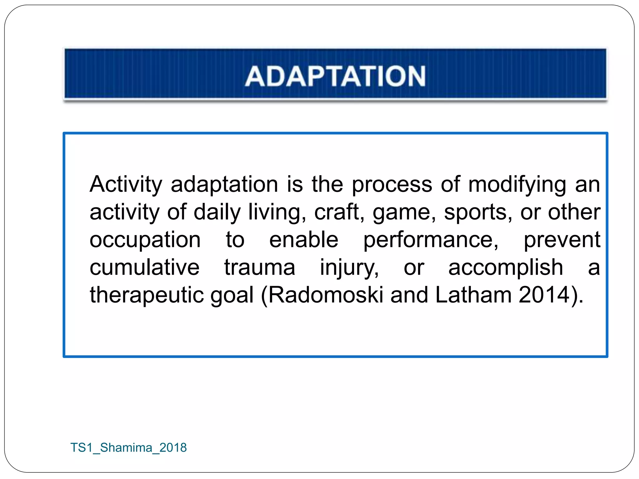 adaptation in activity | PPTX