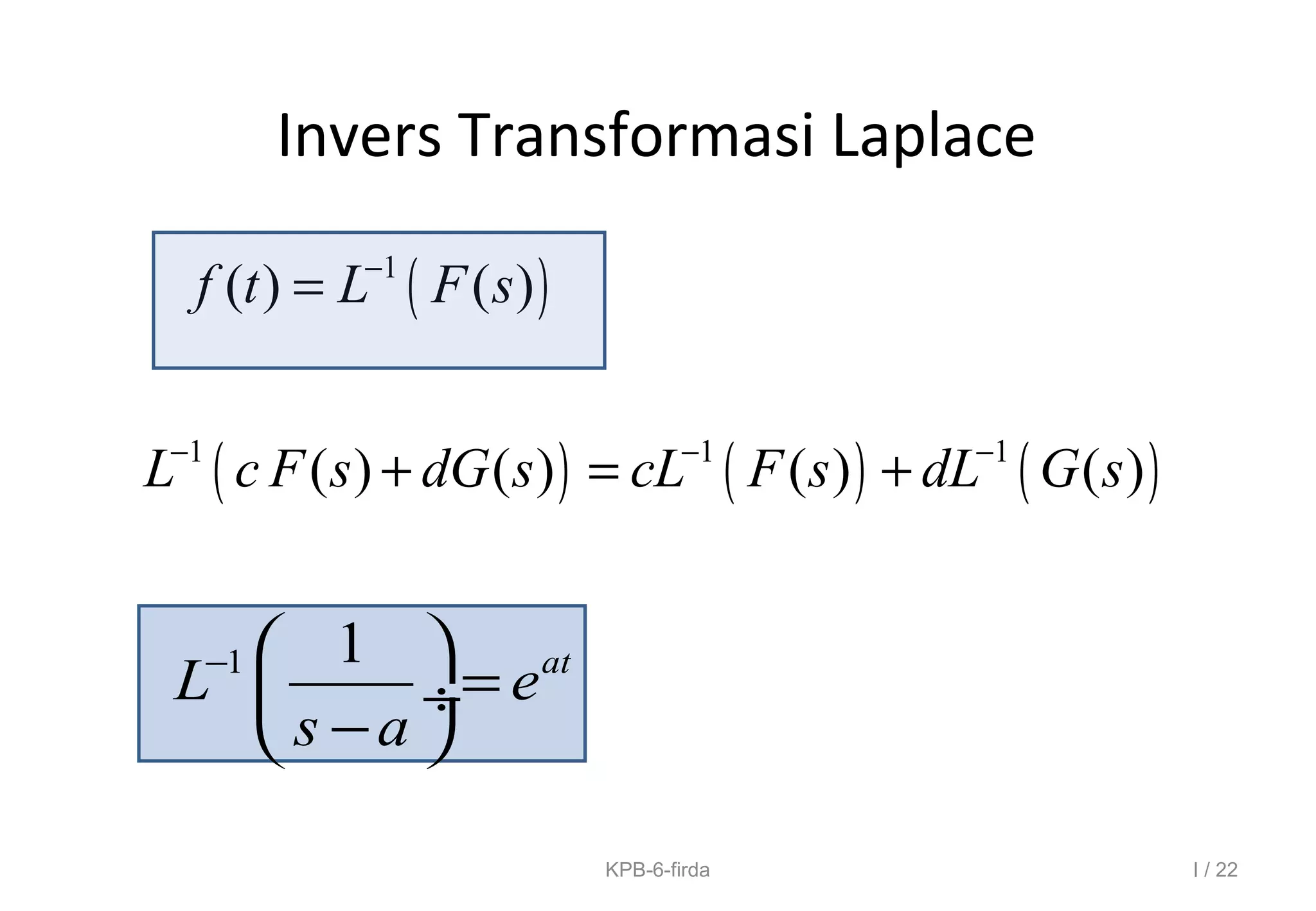 Transformasi Laplace | PPT