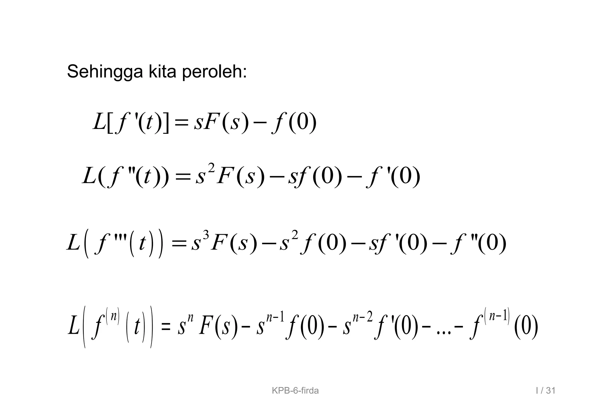 Transformasi Laplace | PPT