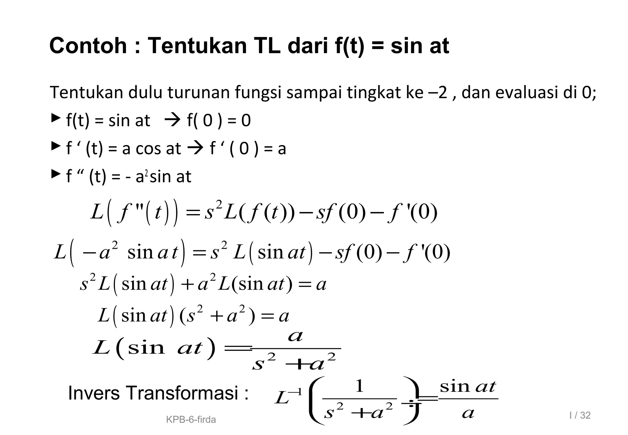 Transformasi Laplace | PPT