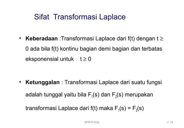 Transformasi Laplace | PPT