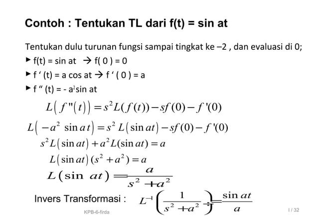 Transformasi Laplace | PPT