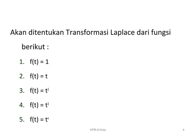 Transformasi Laplace | PPT