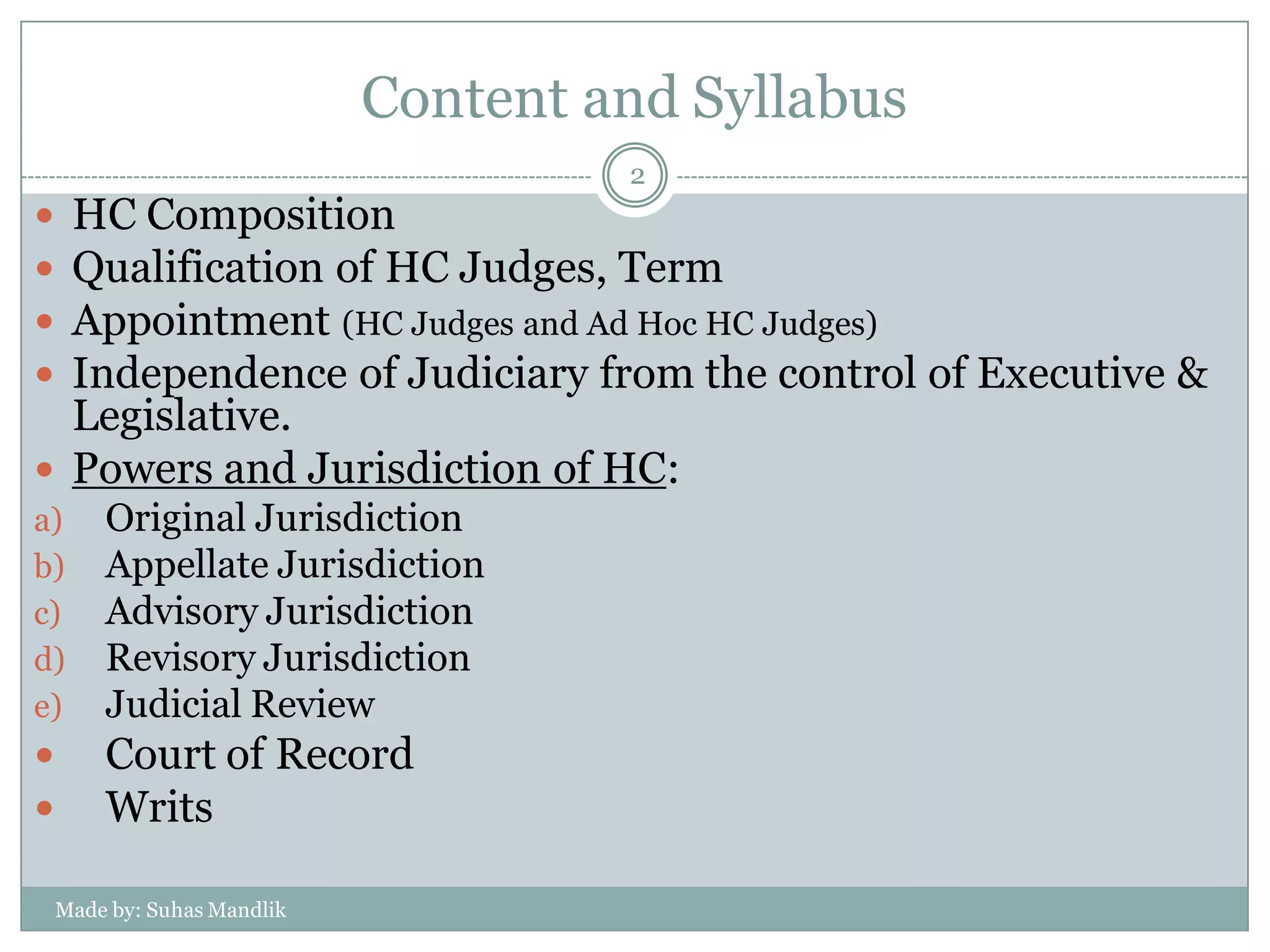 High courts and Subordinate courts | PDF