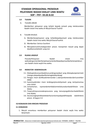 6. b.2. sop pelayanan shalat lima waktu r0 | DOCX