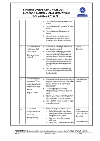6. b.2. sop pelayanan shalat lima waktu r0 | DOCX