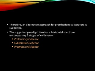 Evidence Based Prosthodontics | PPTX