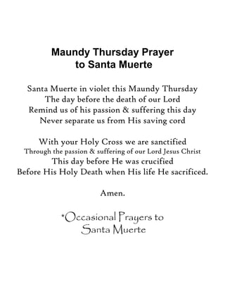 Santa Muerte Occasional Prayers | PPT