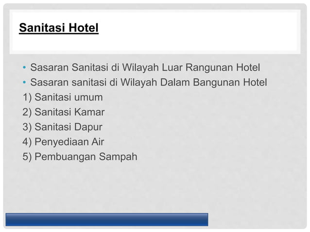 sanitasi lingkungan pariwisata | PPTX