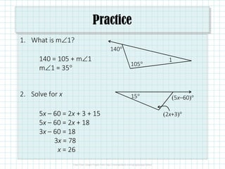 6.1 Triangle Angle Relationships | PDF