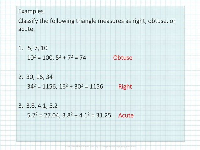 6.3 Classifying Triangles Using the Pythagorean Theorem | PDF