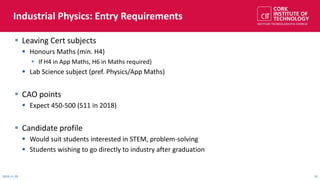 BSc Industrial Physics - Joint CIT / UCC Degree - Dr Donagh O'Mahony | PPTX