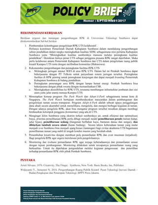 Policy Brief Ruang Publik Kreatif Sumbawa | PDF