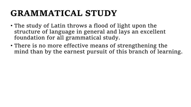 LATIN - WHY STUDY LATIN? | PPTX