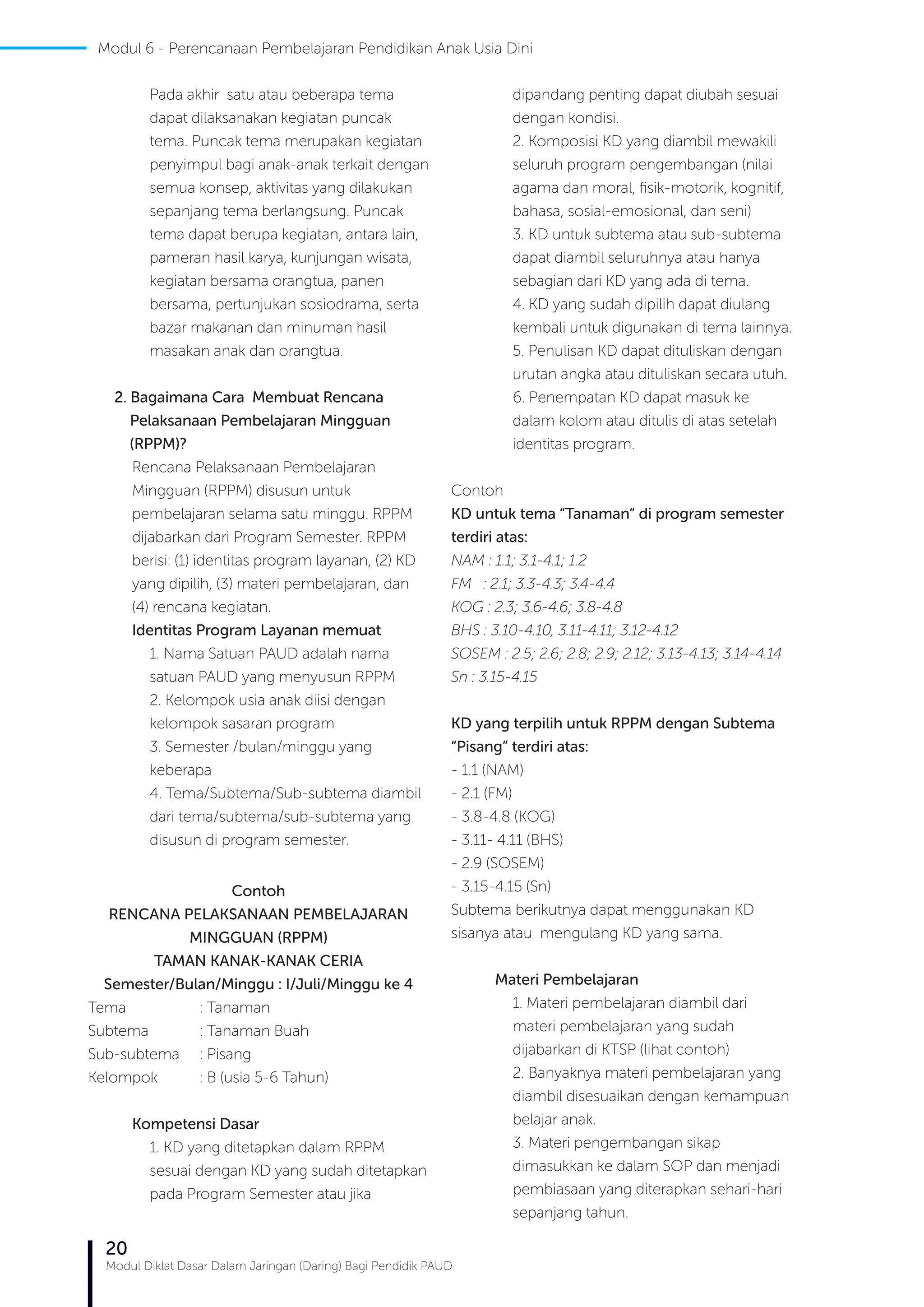 PERENCANAAN PEMBELAJARAN PAUD | PDF